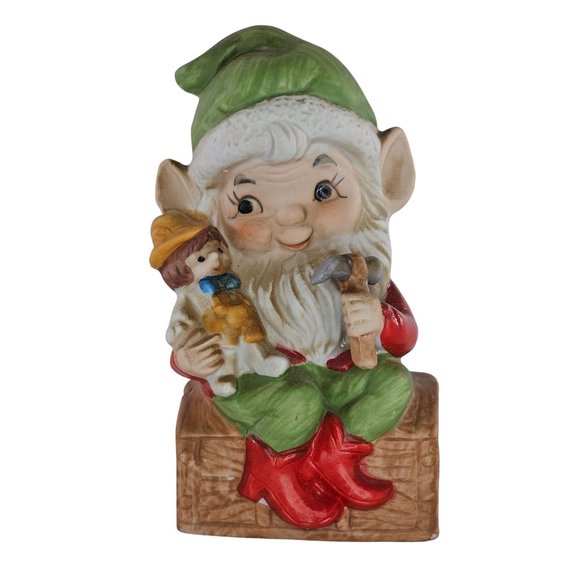 Homco | Holiday | Vintage Homco Christmas Elf Ceramic Figurine Doll ...